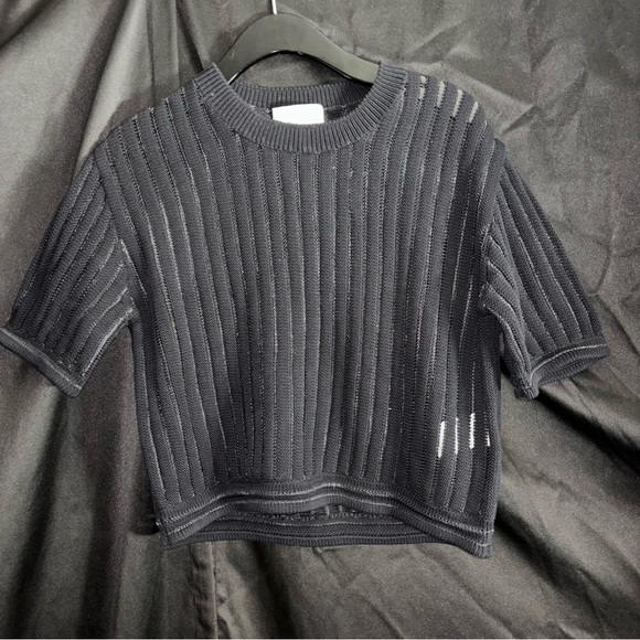 3.1 Phillip Lim | Tops | Phillip Lim 3 Striped Mesh Short Sleeve ...